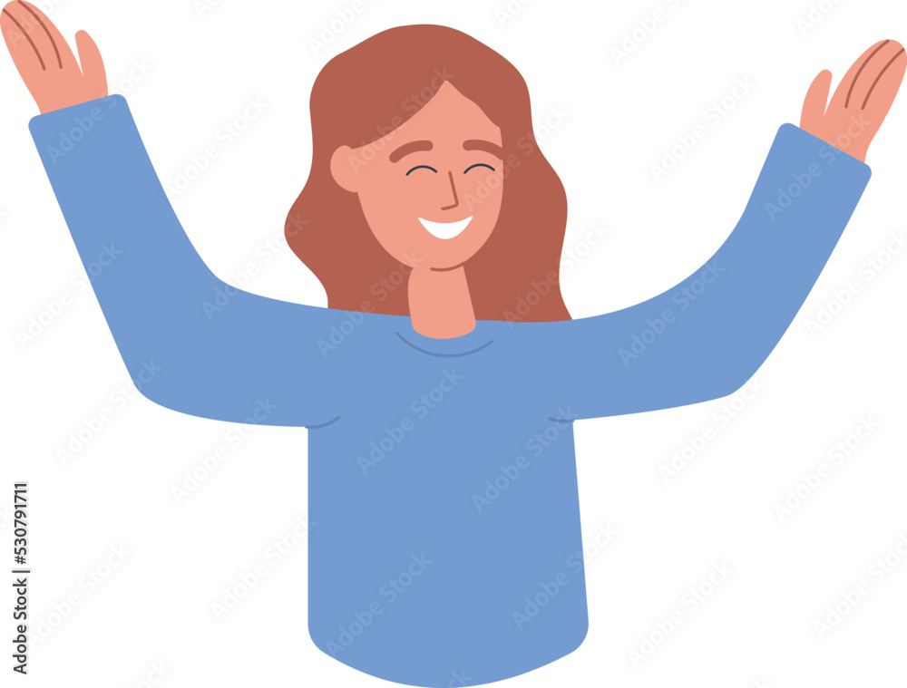 Happy joyful person smiling and laughing. Excited cheerful person ...