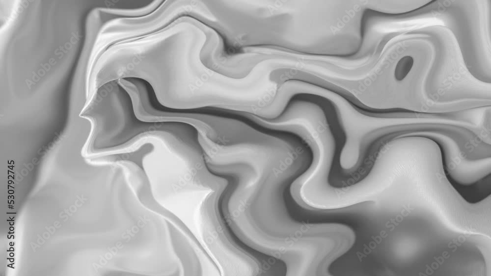 Vidéo Stock Animated gray color smoky liquid abstraction, Gray color ...