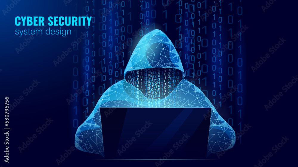 Internet security cyber attack business concept low poly. Anonymous ...