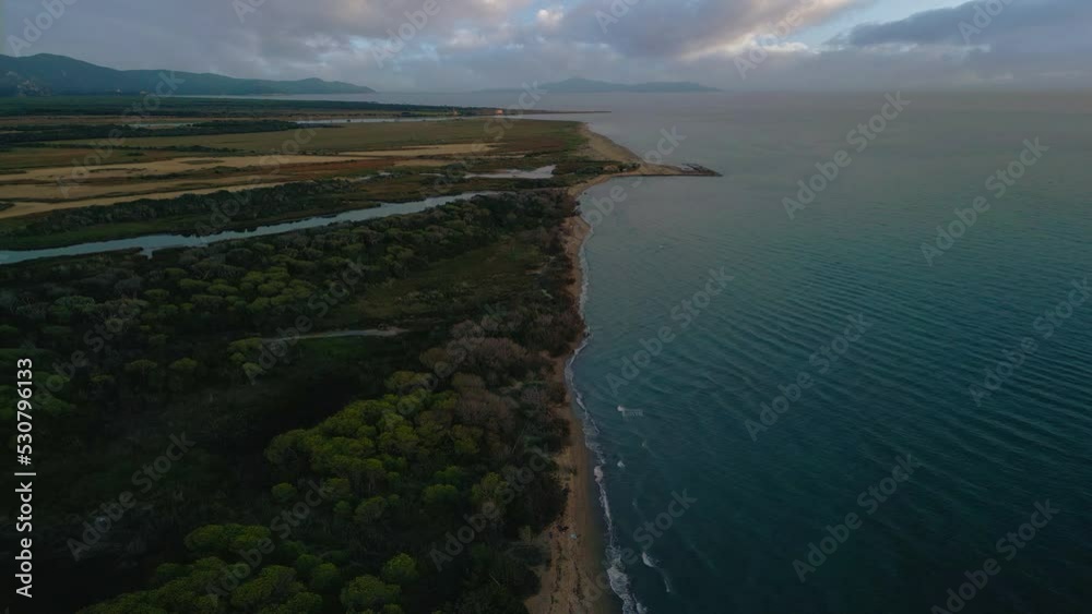 Tuscany Italy seaside cinemagraph seamless video loop by sunset in ...