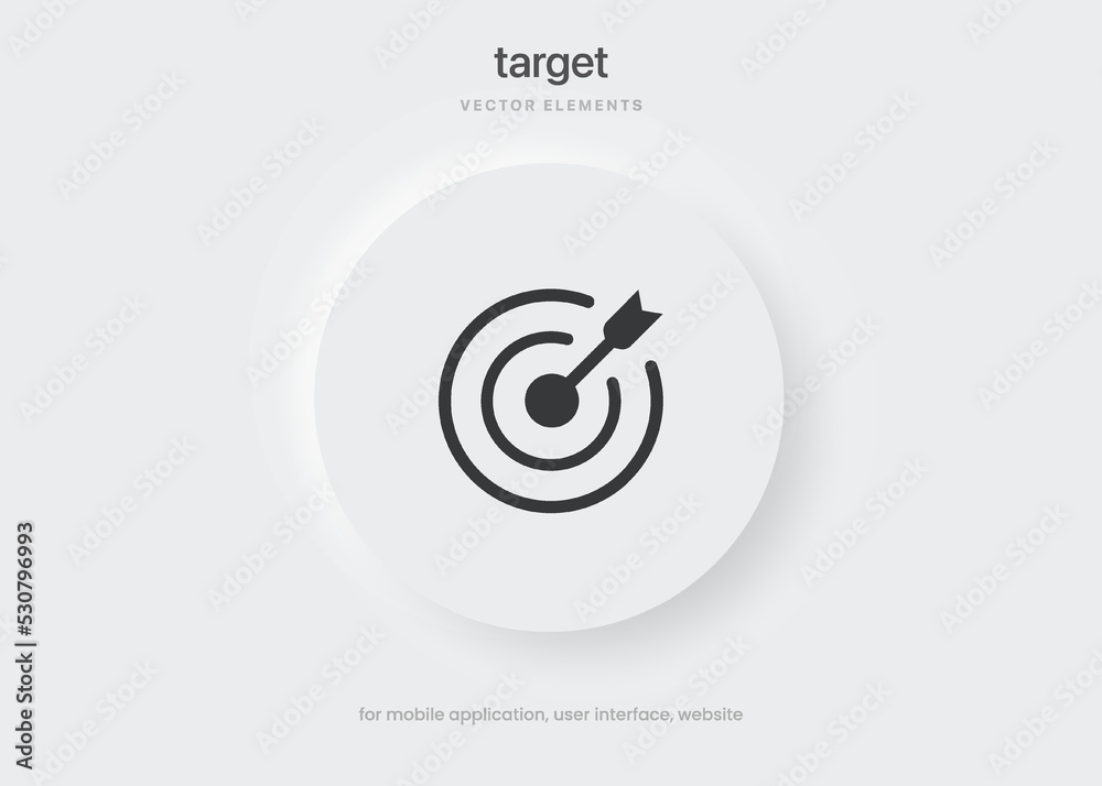 3d target, aim icons push button. Business marketing target, purpose ...