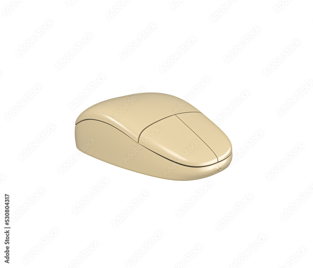 Old mouse 3D icon. Desktop computer retro vintage mouse. Old-fashioned ...