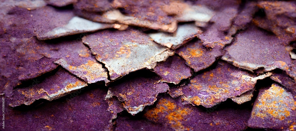 Amethyst colored granite rock layers, highly detailed up close low ...