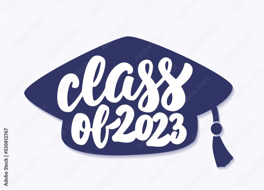 Class of 2023. Vector handwritten lettering sticker. Stock Vector ...