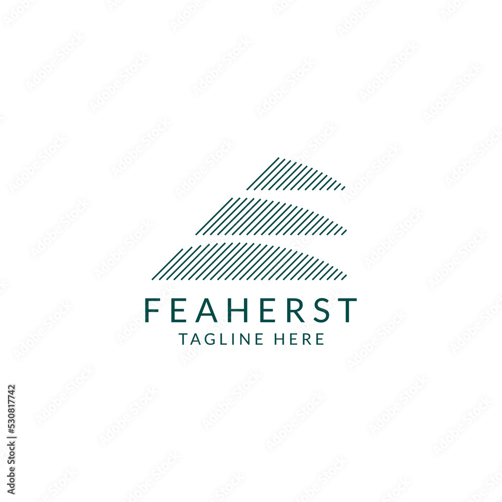 Abstract vector feather logo design template flat vector illustration ...