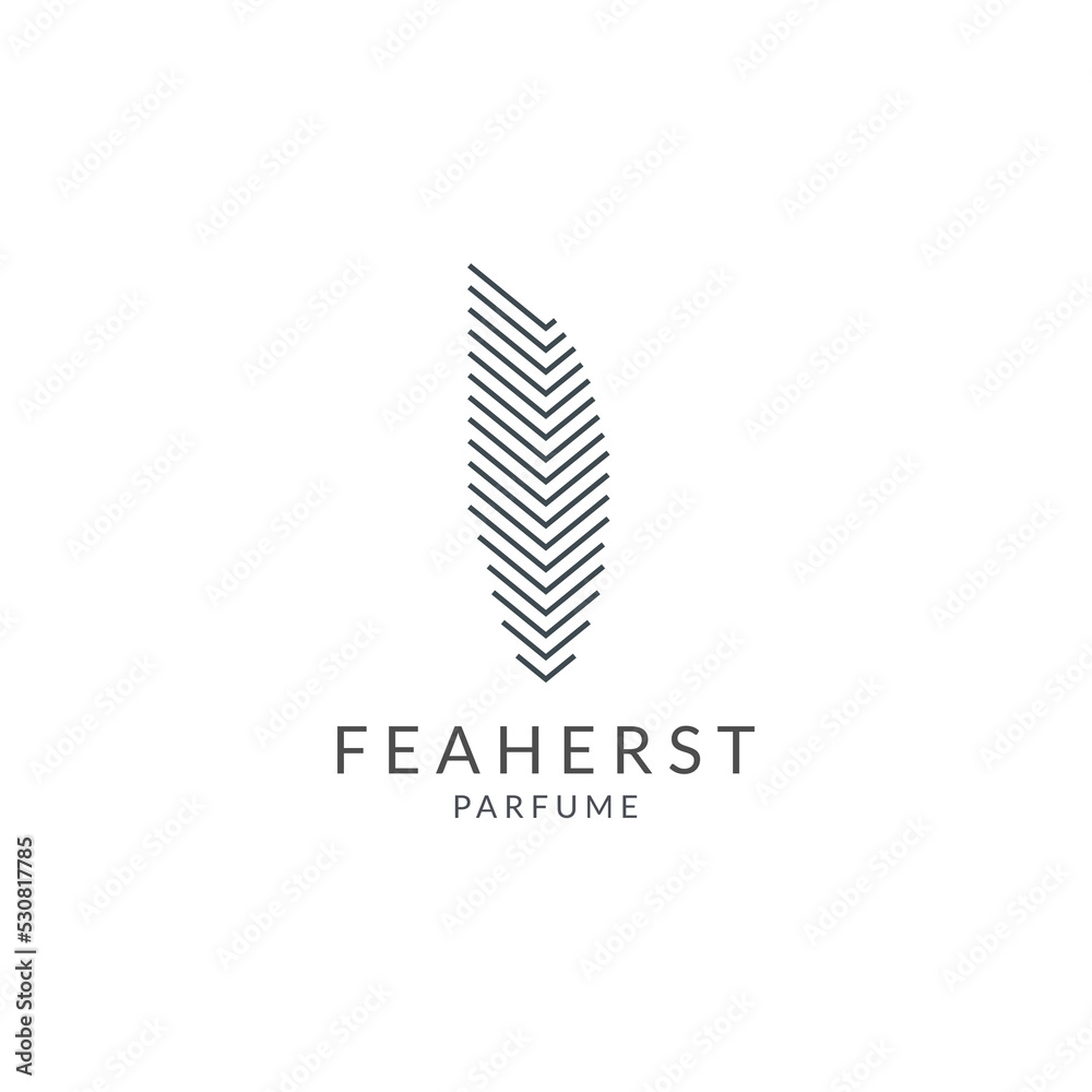 Abstract vector feather logo design template flat vector illustration ...