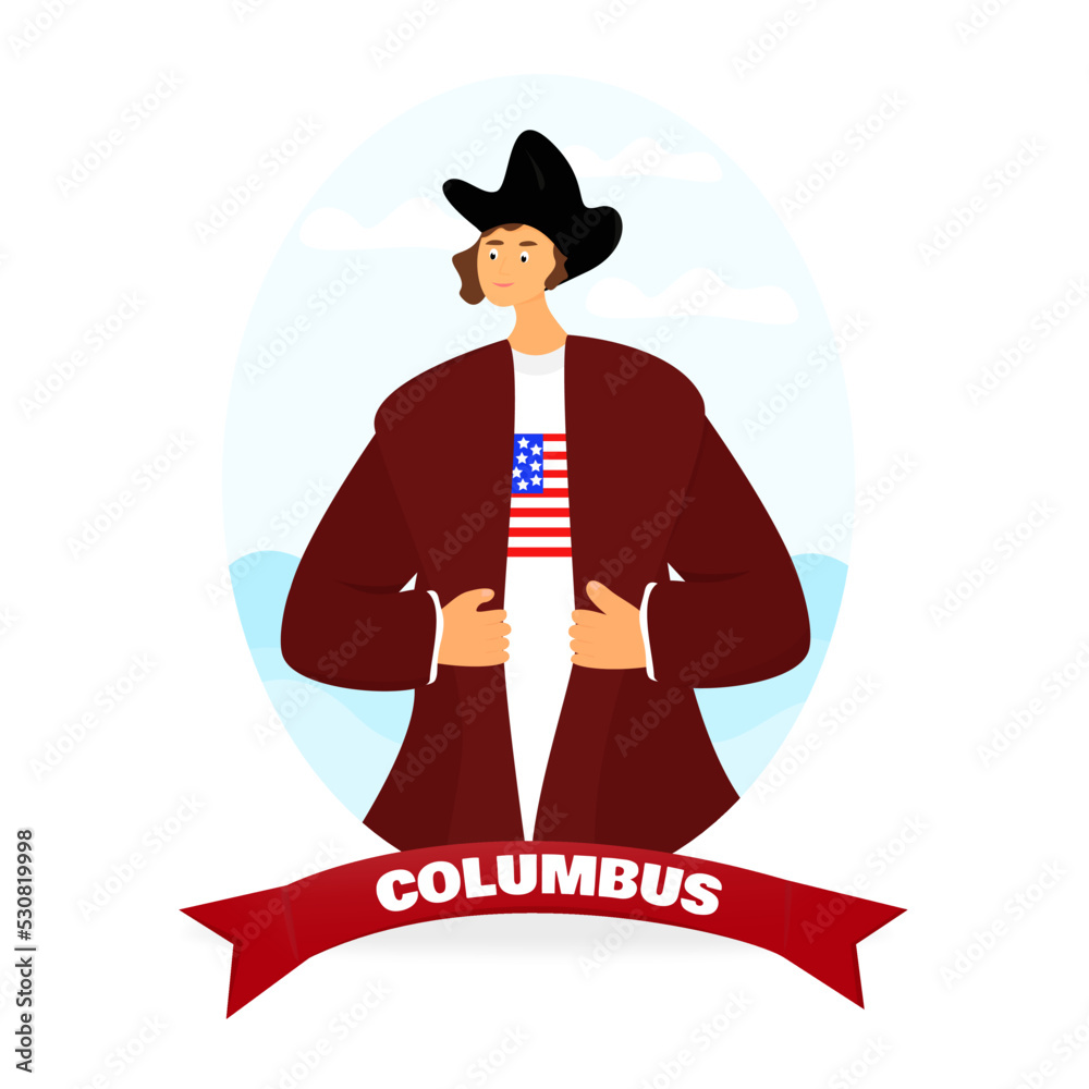 Christopher Columbus clip art avatar. Cartoon vector illustration of a ...