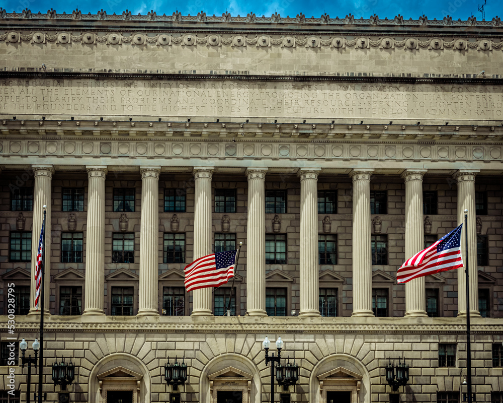 Neoclassical architecture of Washington DC's federal buildings. Stock ...