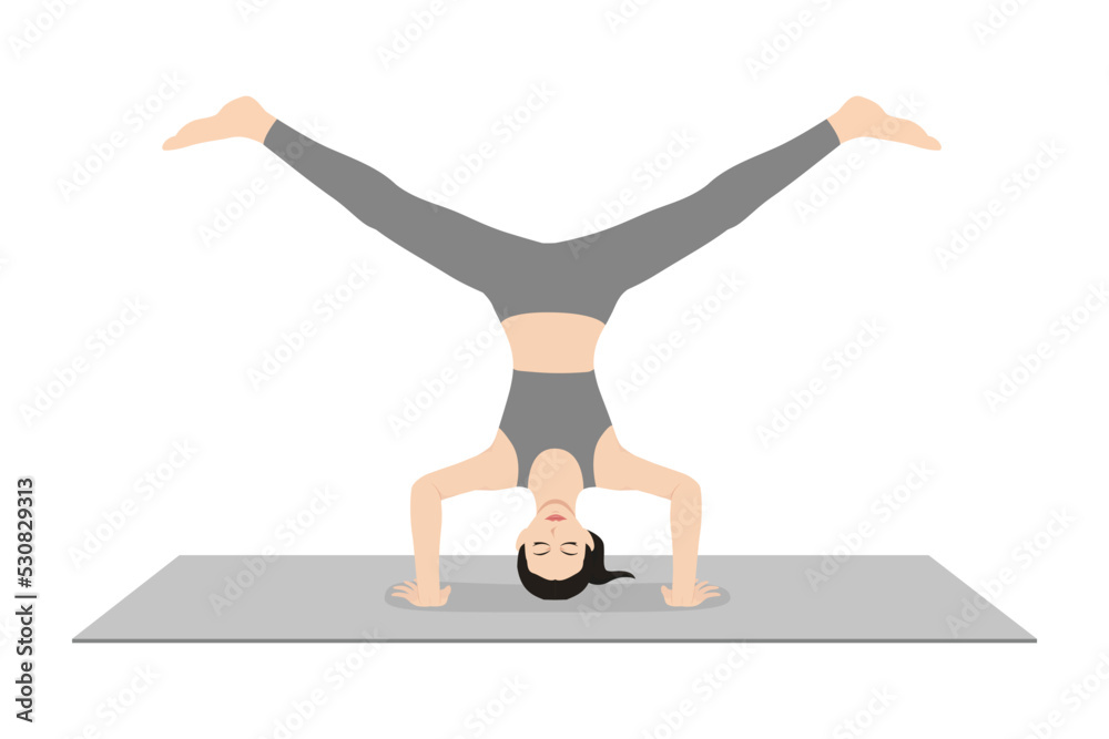 Tripod Headstand Pose Wide Legs Sirsasana Ii Konasana Stock Vector