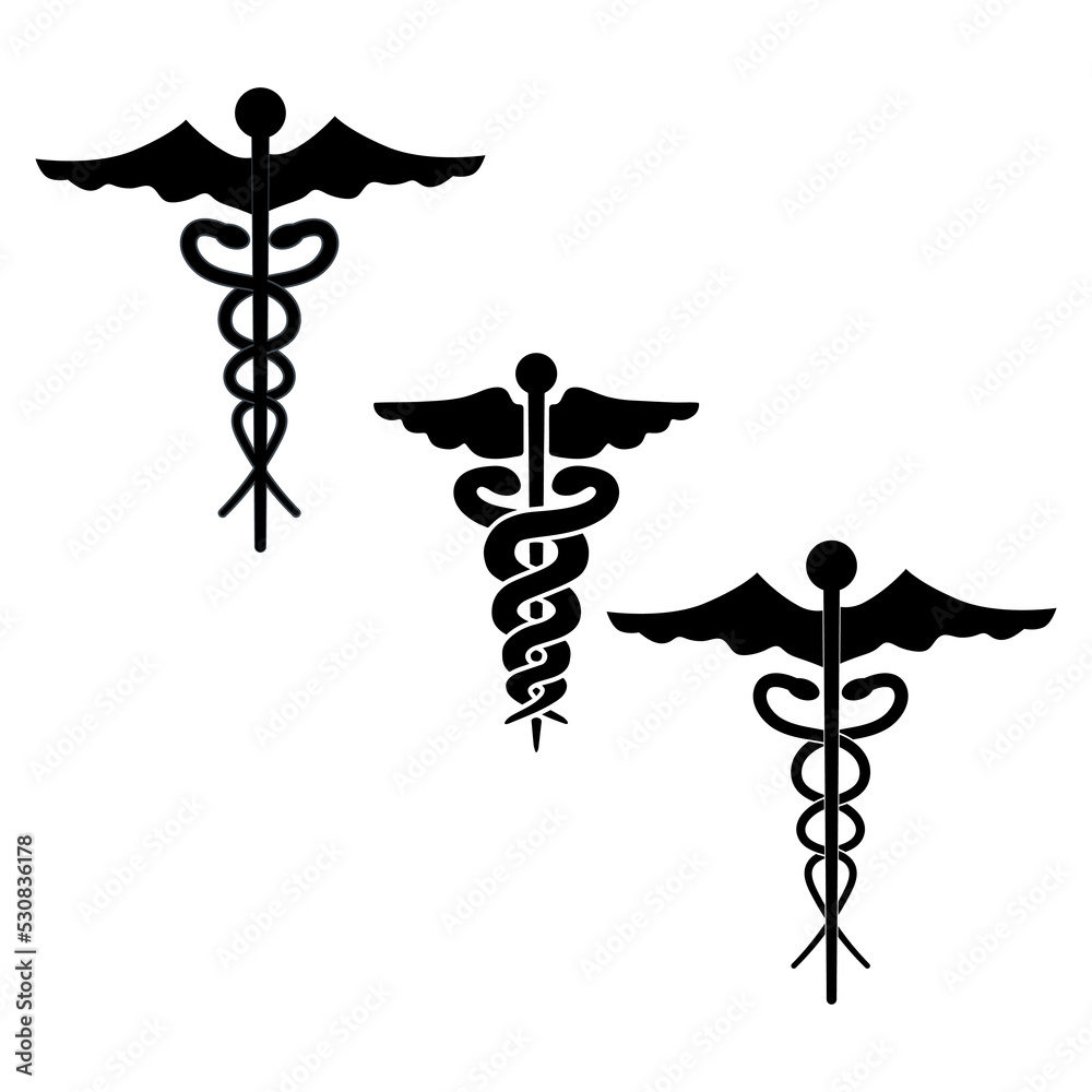 Caduceus stock illustration. Rod Of Asclepius in different shapes Stock ...