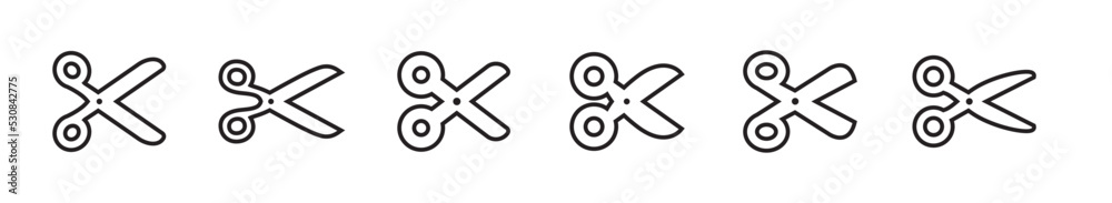 Scissors vector icon set. Pictogram of scissor. Symbol of cutting ...