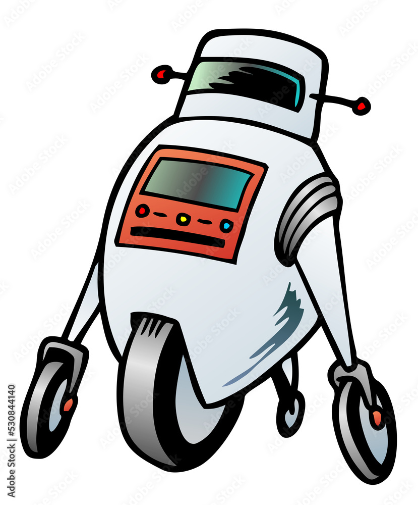 Cartoon robot in Seventies futuristic style Stock Illustration | Adobe ...