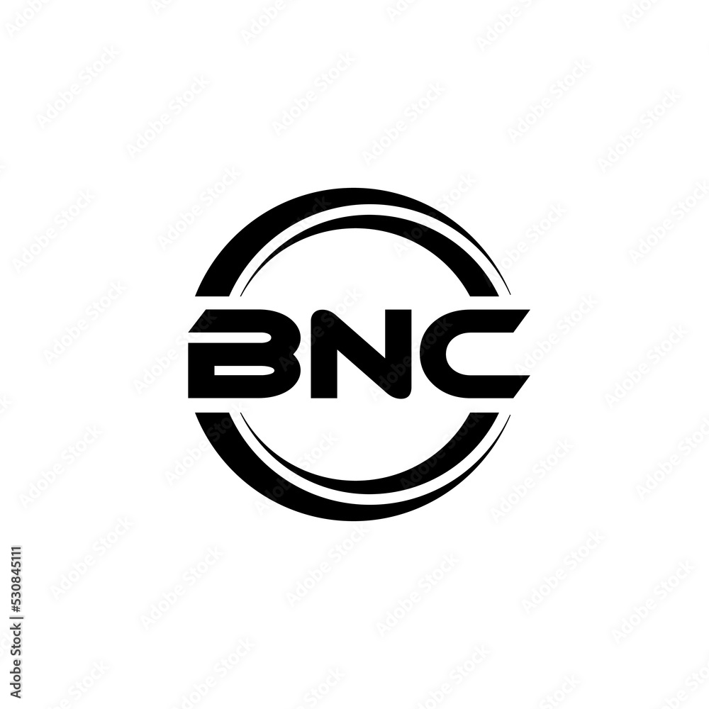 BNC letter logo design with white background in illustrator, vector ...