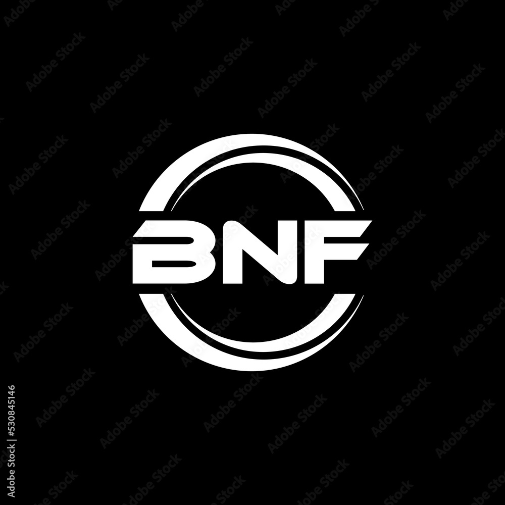 BNF letter logo design with black background in illustrator, vector ...