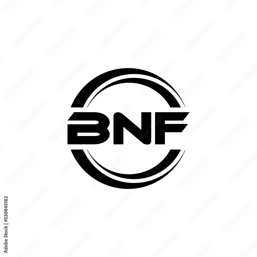 BNF letter logo design with white background in illustrator, vector ...