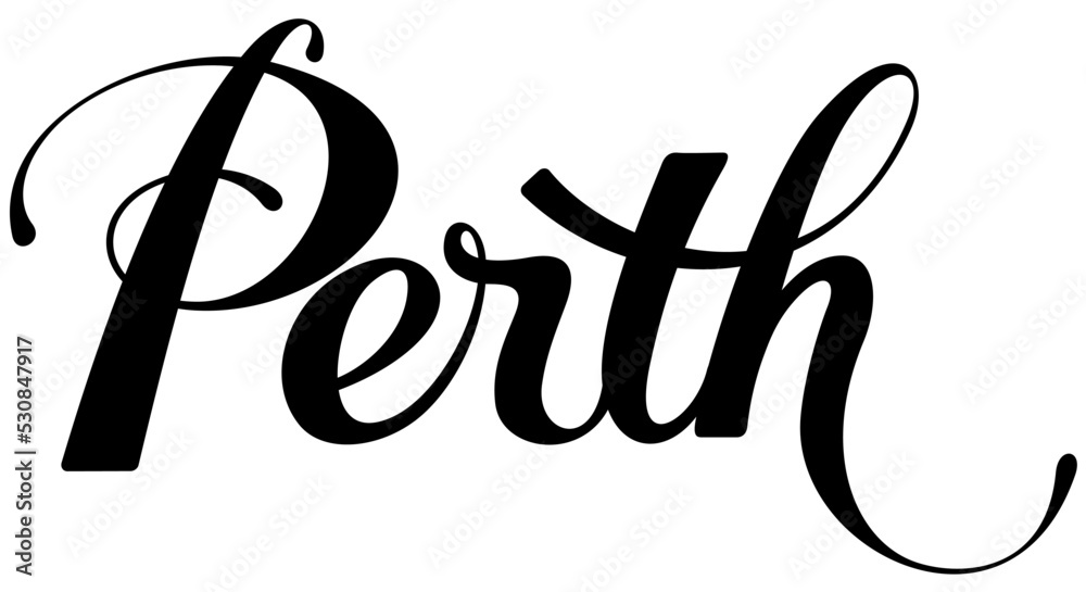 Perth - custom calligraphy text Stock Vector | Adobe Stock
