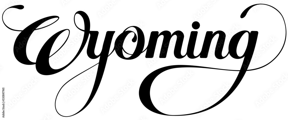 Wyoming - custom calligraphy text Stock Vector | Adobe Stock