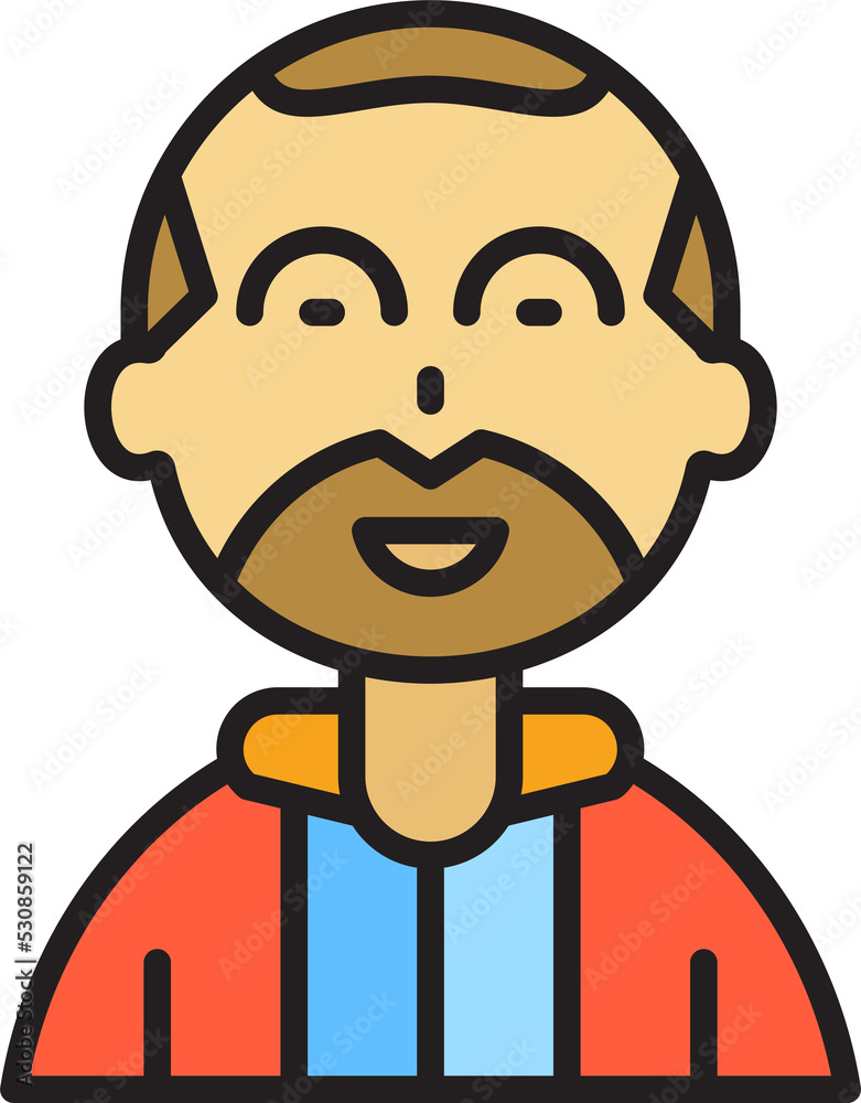 bald man character illustration Stock Illustration | Adobe Stock