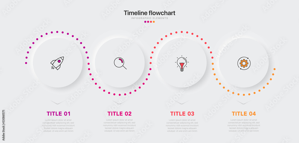 Timeline infographic design with 4 options or steps. Infographics for ...