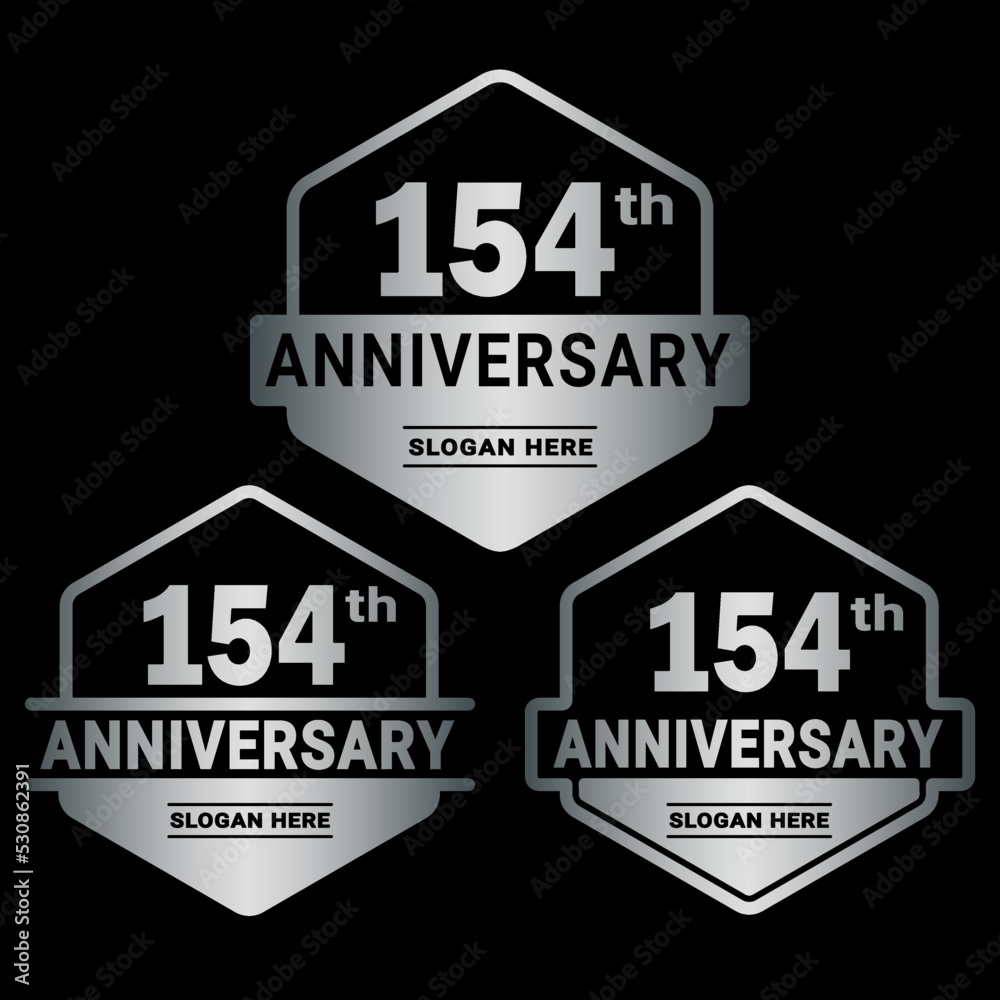 Vetor de 154 years anniversary celebration logotype. 154th anniversary ...