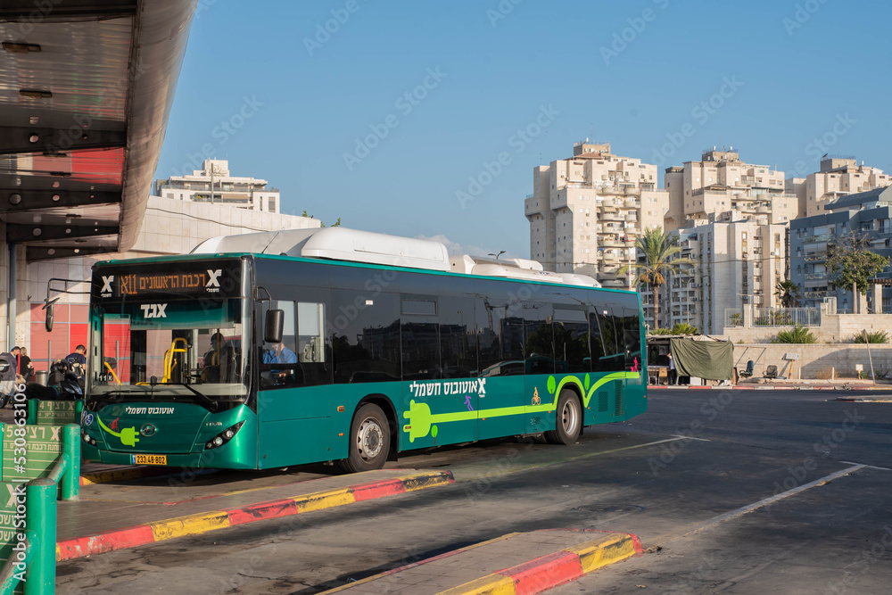 Rishon Lezion / Israel – 14 September 2022. Israel Green Autobus Egged ...