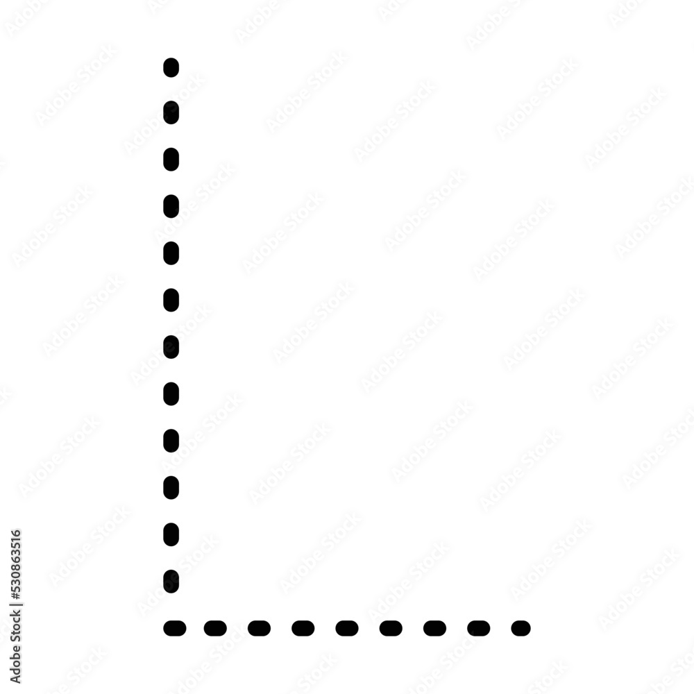 Tracing Alphabet letter L prewriting dotted line element for ...