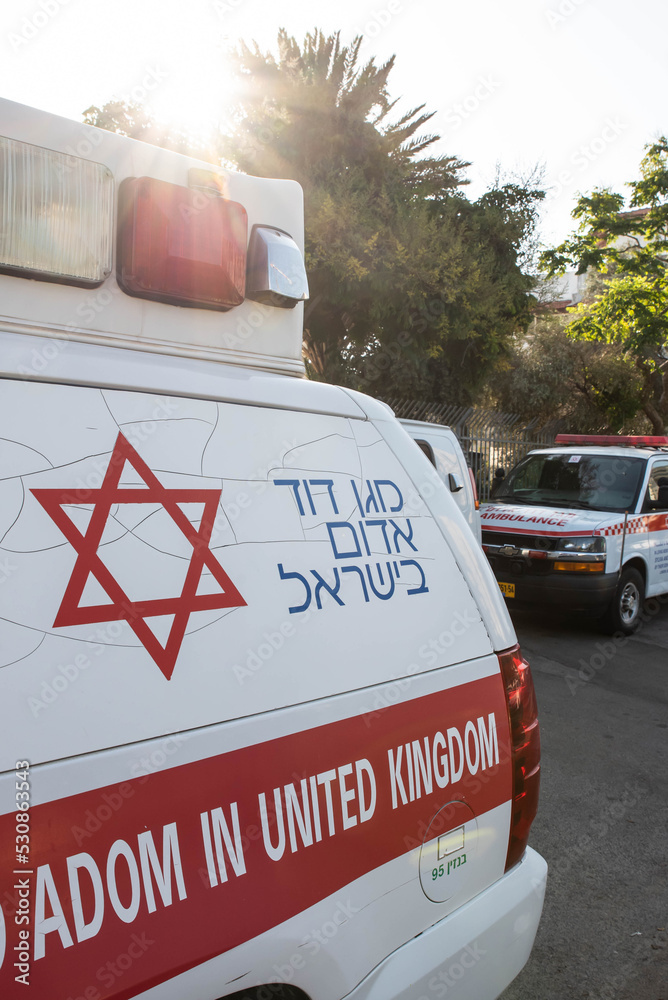 Rishon Lezion, Israel – 14 September 2022. Magen David Adom MADA ...