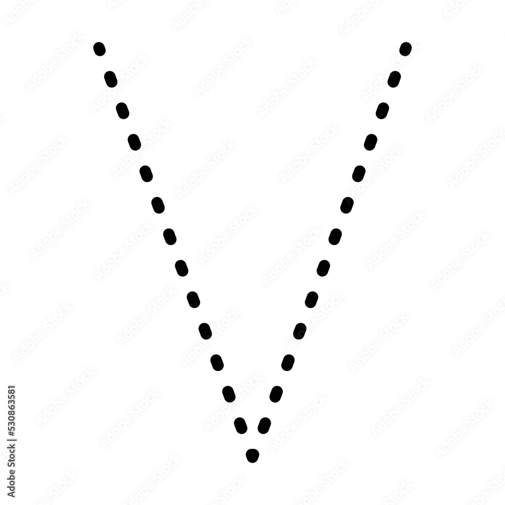 Tracing Alphabet letter V prewriting dotted line element for ...