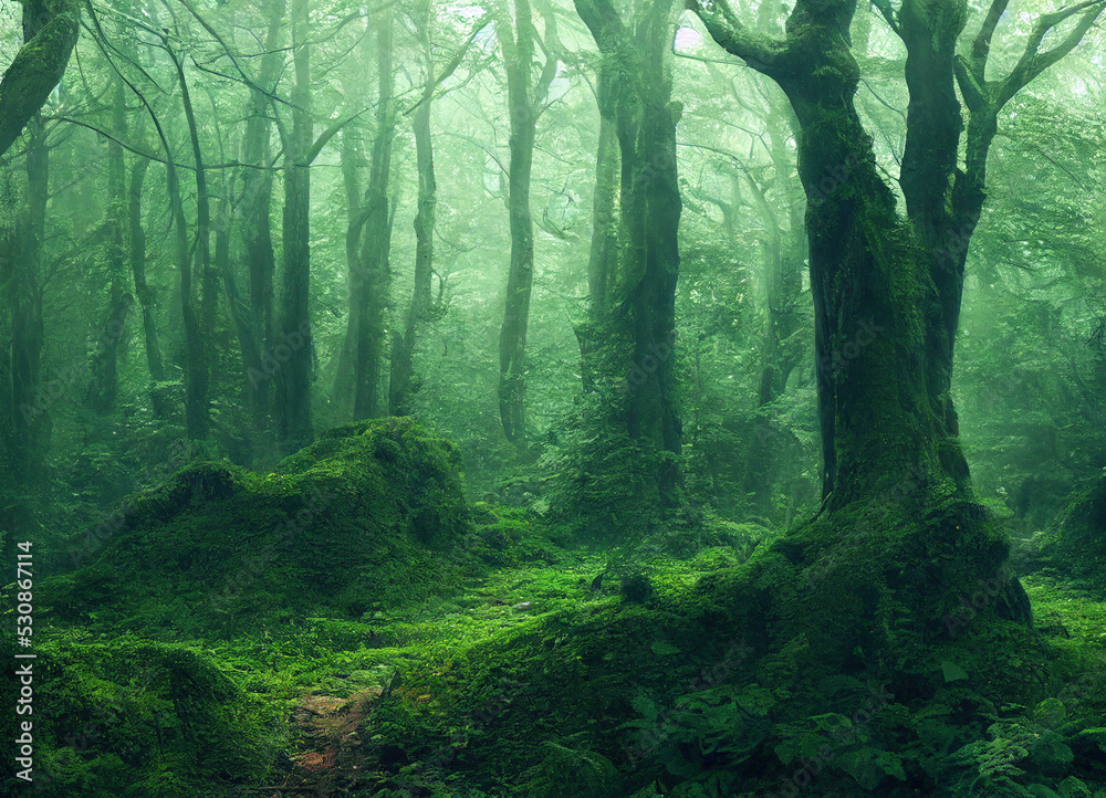 Lush Green Forest Wallpaper