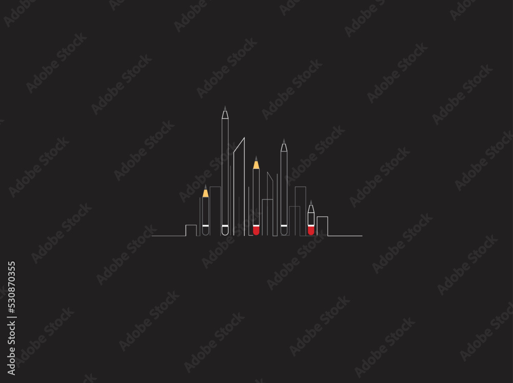 Engineer and building concept. pencil-create building. building and ...