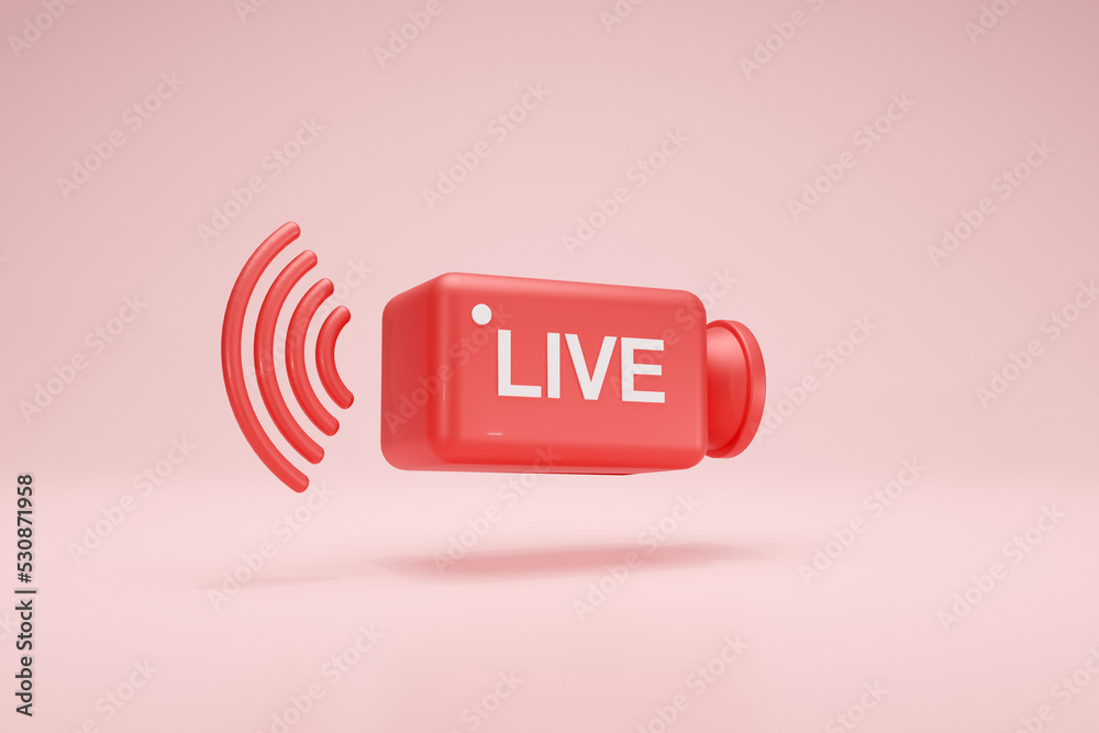 3D Rendering. Multimedia concept. Video camera, Movies camera, Action ...