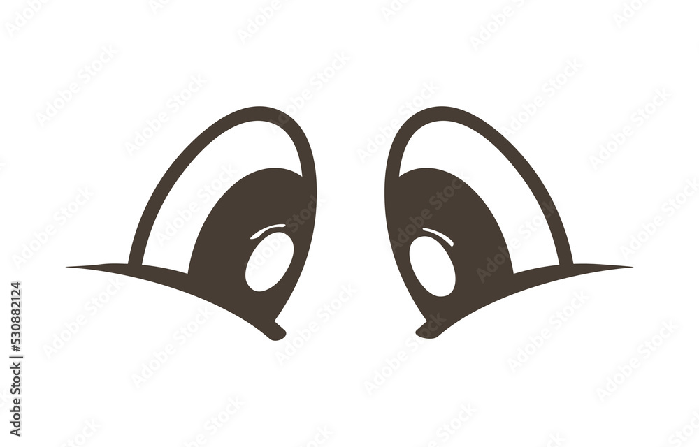 Confused comic eyes with teeth isolated vector illustration. Funny ...