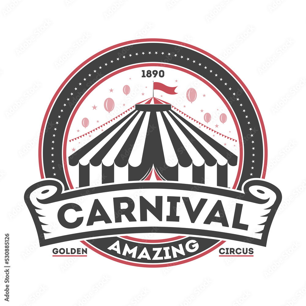 Amazing carnival vintage symbol isolated on white background vector ...