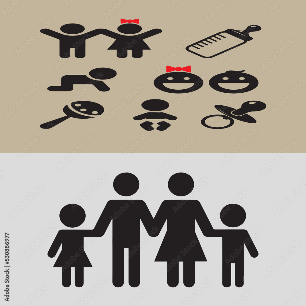 All ages men and women flat icon. generations people. stages of ...
