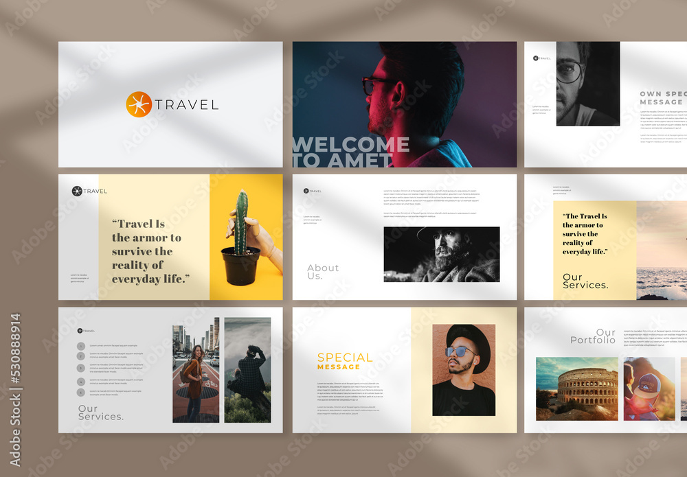 Travel Presentation Layout Stock Template | Adobe Stock