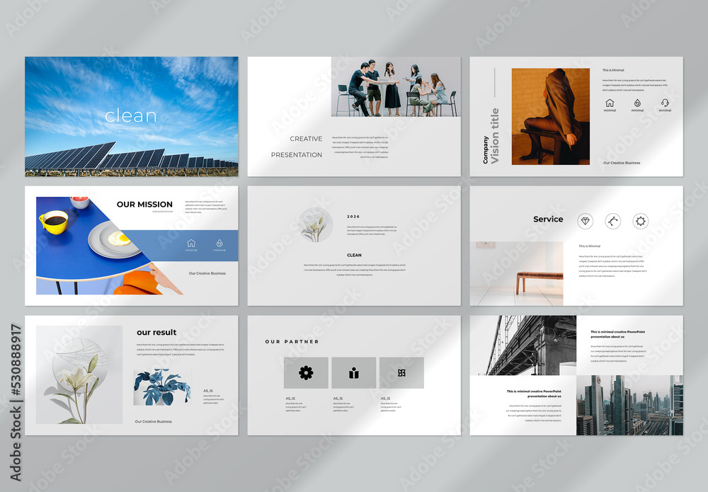 Clean Presentation Layout Stock Template | Adobe Stock
