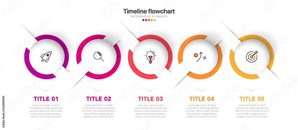 Timeline infographic design with 5 options or steps. Infographics for ...