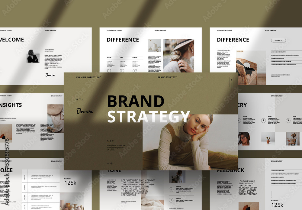 Brand Strategy Presentation Layout Stock Template | Adobe Stock