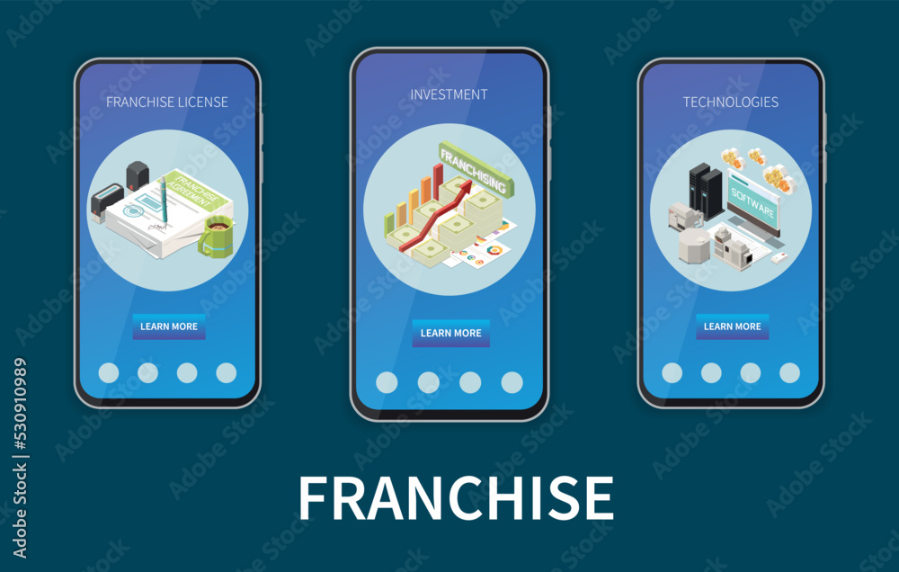 Franchise Isometric Design Concept Stock Vector | Adobe Stock