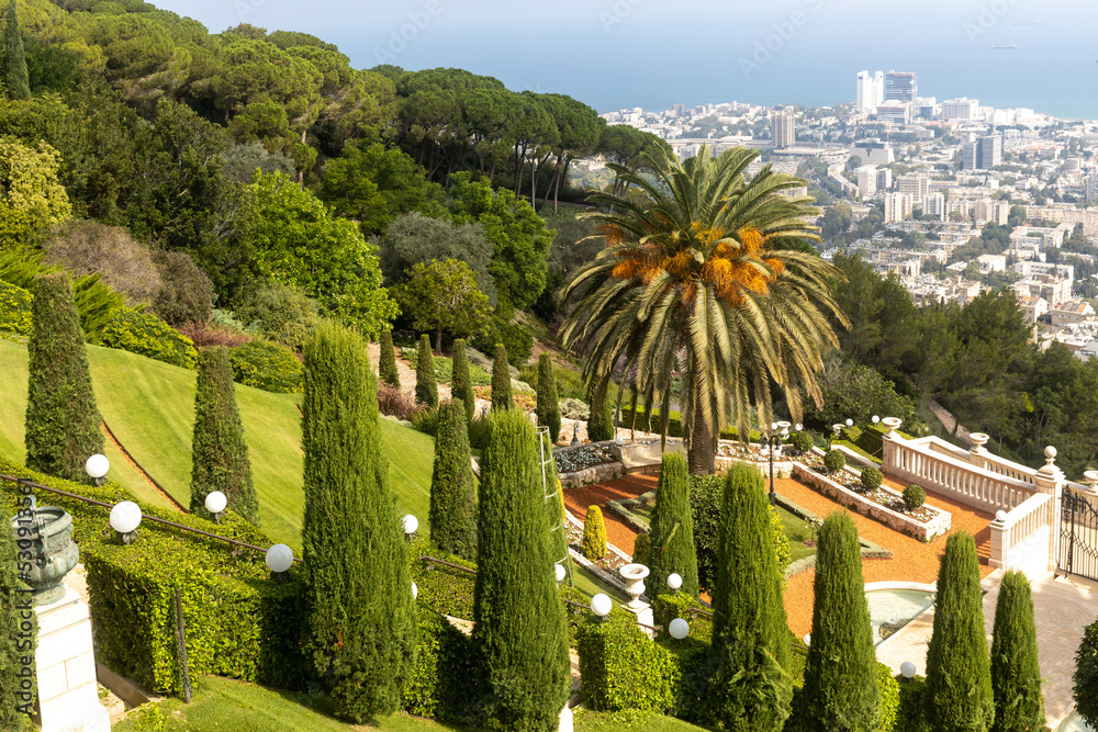 Haifa, Israel, June 26, 2022 : view from the Louis Promenade on Mount ...