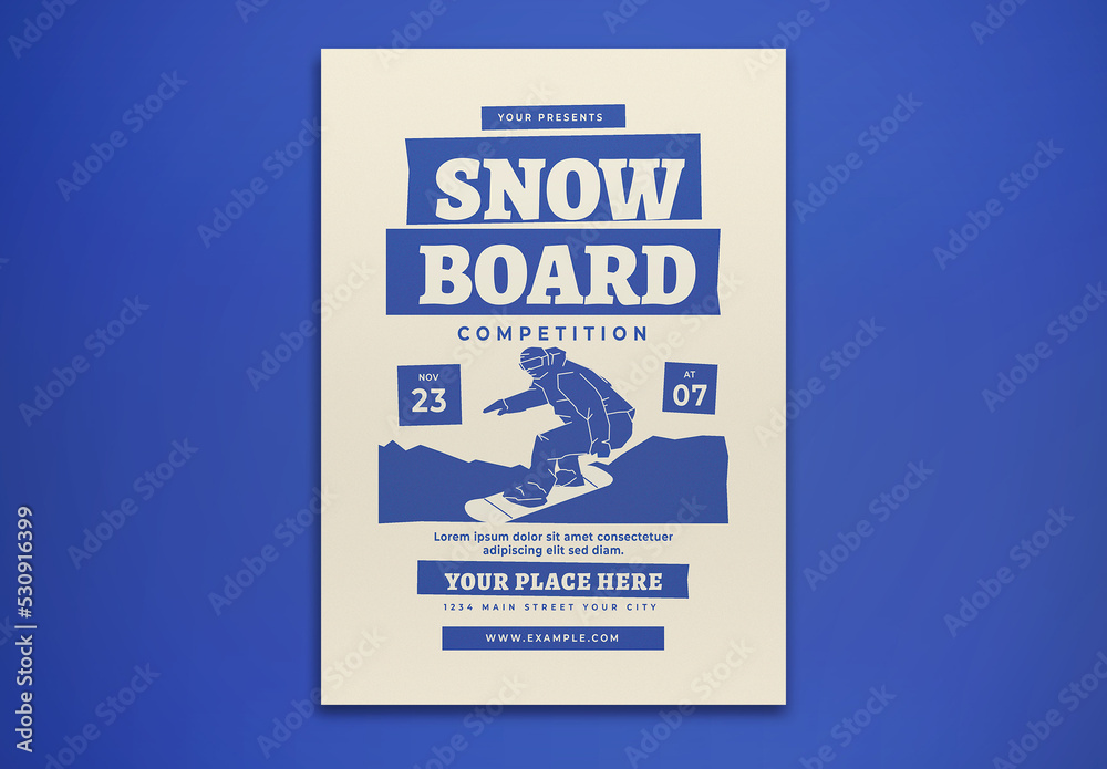 Snowboard Competition Flyer Stock Template | Adobe Stock