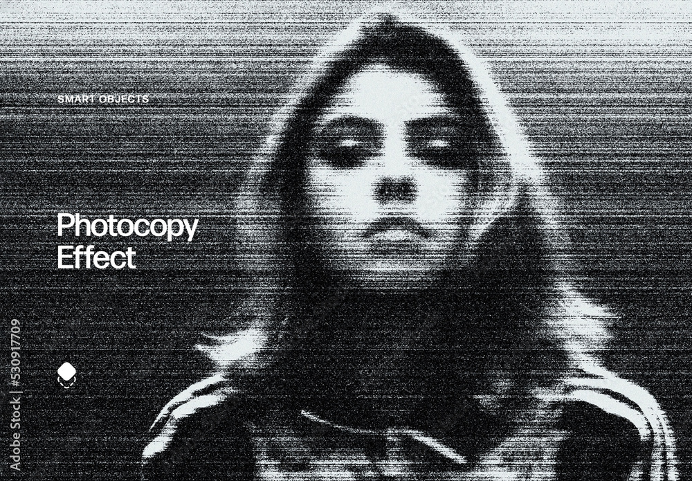 Photocopy Bad Print Photo Effect Mockup Stock Template | Adobe Stock