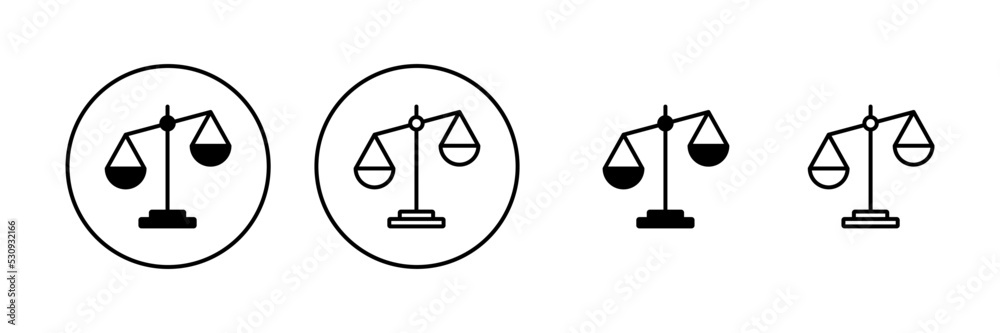 Scales icon vector. Law scale icon. Justice sign and symbol Stock ...