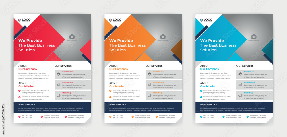 Vecteur Stock Corporate business flyer template with modern layout ...