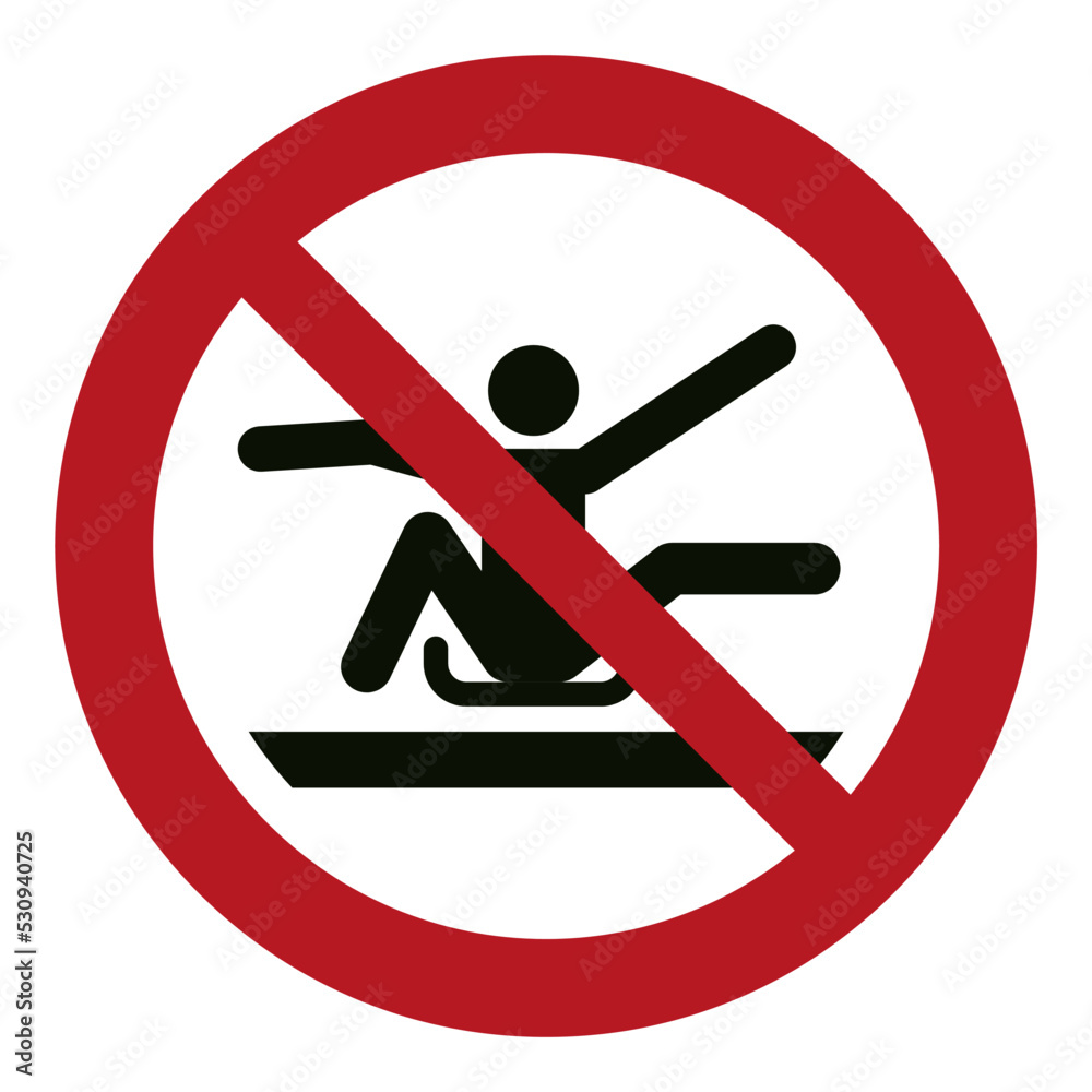 ISO 7010 Registered safety signs - Prohibition - Do not stretch out of ...