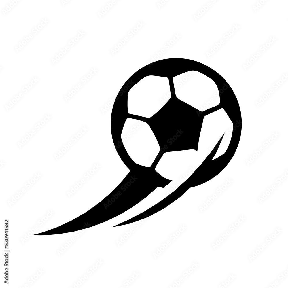 Soccer ball in motion shown with swoosh trails as trajectory Stock ...