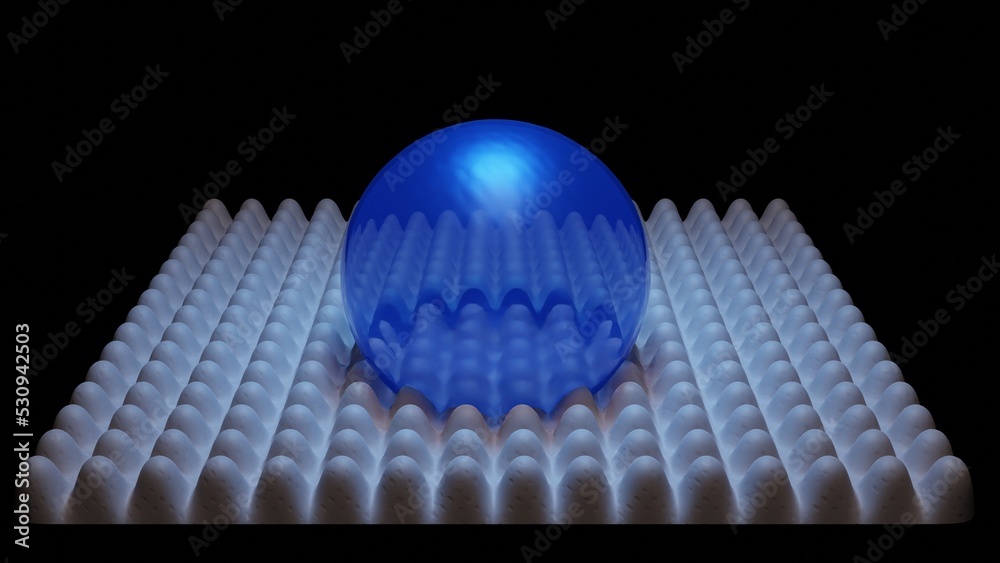 Liquid on hydrophobic surface. Water drop on superhydrophobic material ...