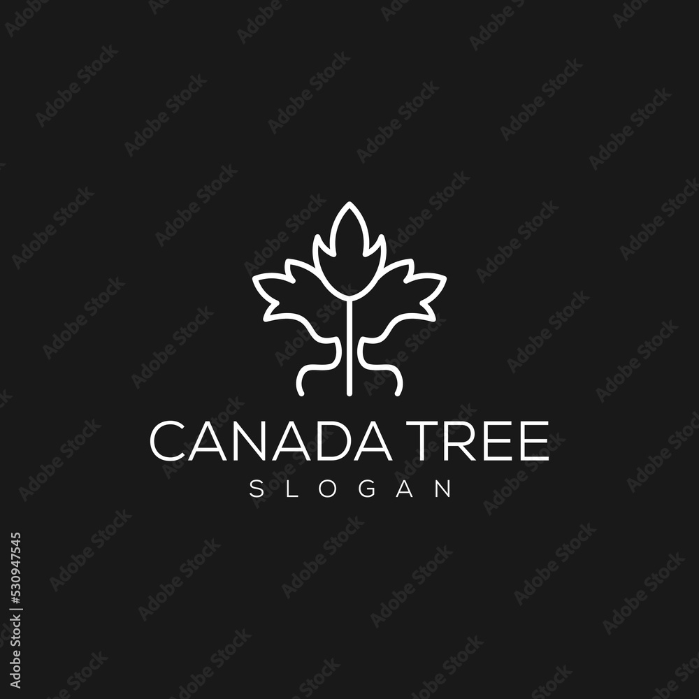 Maple tree linear icon. Official canadian emblem. Species of trees in ...
