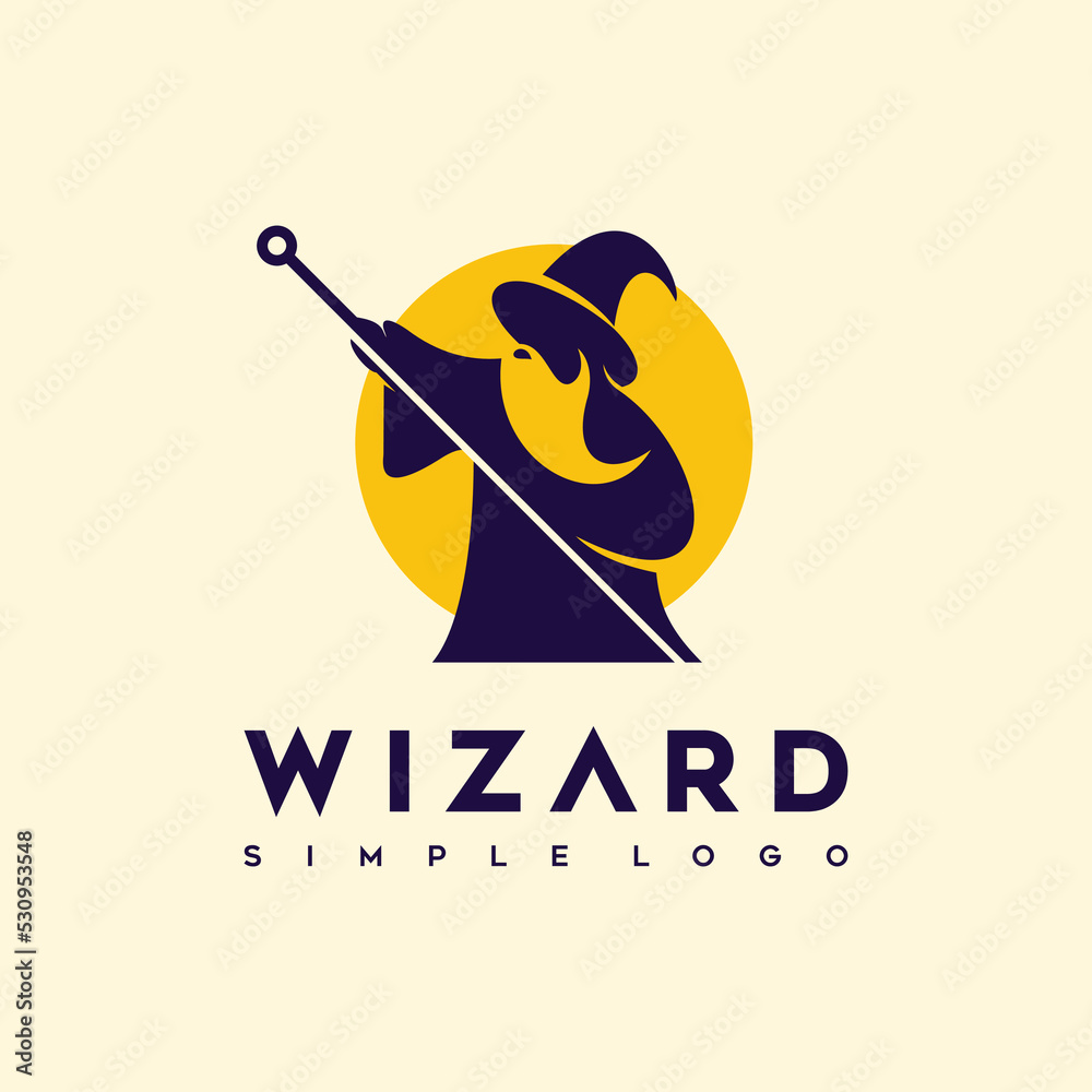 Wizard Magician logo design illustrations vector template Stock Vector ...