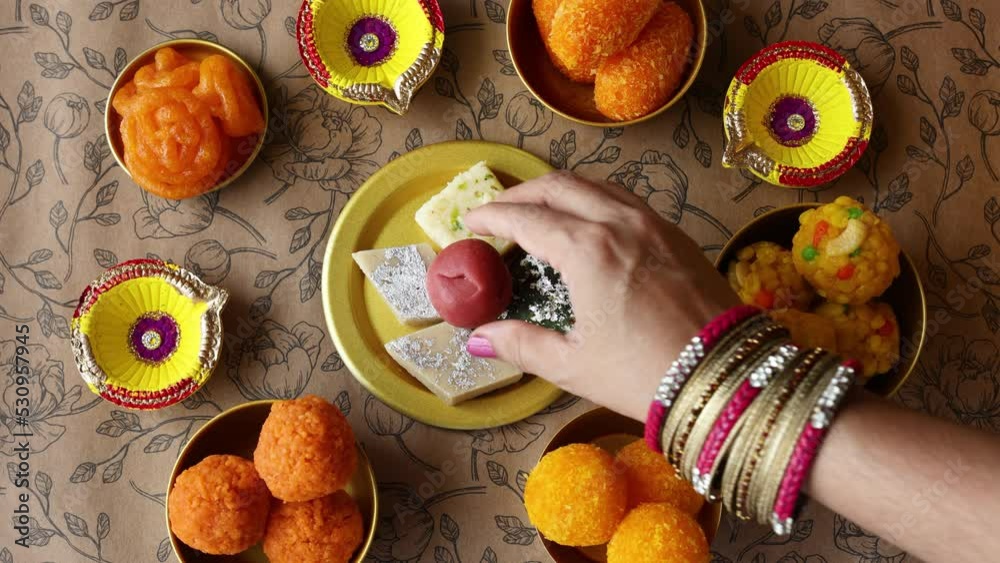 Diwali sweets Mango chum chum barfi petha Laddu Jalebi peda Indian ...
